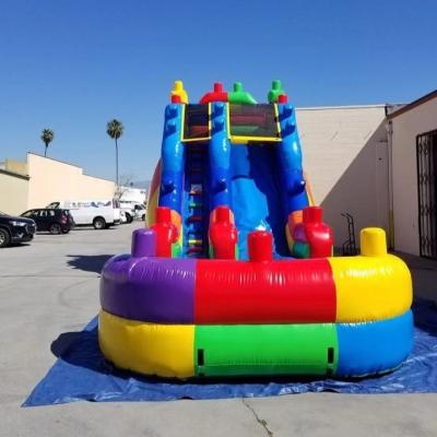 China 5-10 Passenger Inflatable Water Slide Pool Rental with Rainbow Pool and Slide Package for sale