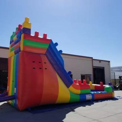 China 5-10 Passenger Inflatable Water Slide Pool Rental with Rainbow Pool and Slide Package for sale