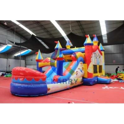 China Kids Outdoor Playground Commercial Red Race Car Inflatable Bounce House with Slide for sale