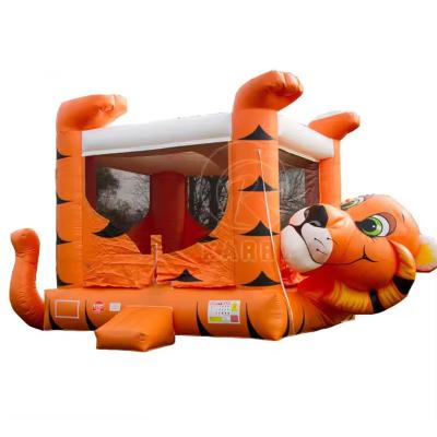 China PORTABLE Naughty Tiger Bounce House Inflatable Jumping Castle with Water Pool Slide for sale