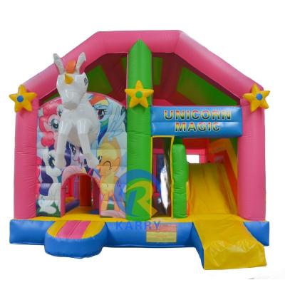 China Kids' Favorite Inflatable Bouncer Slide Combo with Blower and Unicorn Theme for sale
