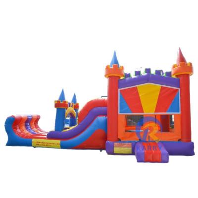 China Inflatable Jumping Slide Bouncy Castle with Wave Slide Age Range 14 Years up for sale