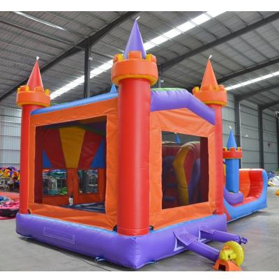 China Inflatable Jumping Slide Bouncy Castle with Wave Slide Age Range 14 Years up for sale