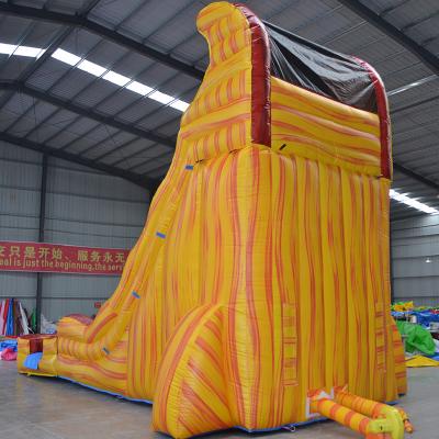 China Commercial Occasion Multi-Color Palm Tree Inflatable Water Slide with Small Pool for sale