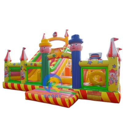 China OEM Accepted Clown Wizard Bouncy Castle Slide Combo Inflatable Bounce House with Slide for sale