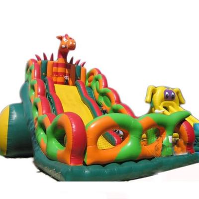 China Floating Pool Hurricane Inflatable Bouncy Castle Slide Combo Adult Size Angry Dinosaur for sale