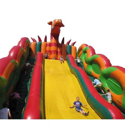 China Floating Pool Hurricane Inflatable Bouncy Castle Slide Combo Adult Size Angry Dinosaur for sale