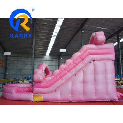 China Portable Pure Pink Water Slide Inflatable with Pool Bounce House Jumping Bouncing Castle for sale