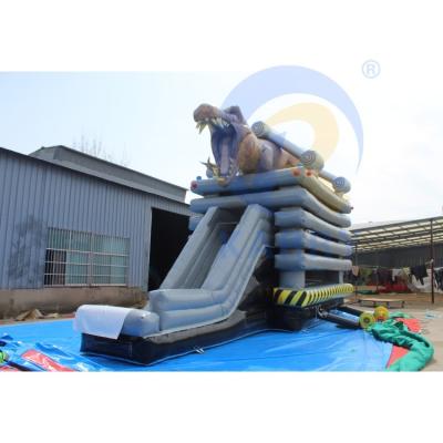 China Unisex Kids Outdoor Playground Inflatable Bouncy Castle Dinosaur Castle with Slide for sale