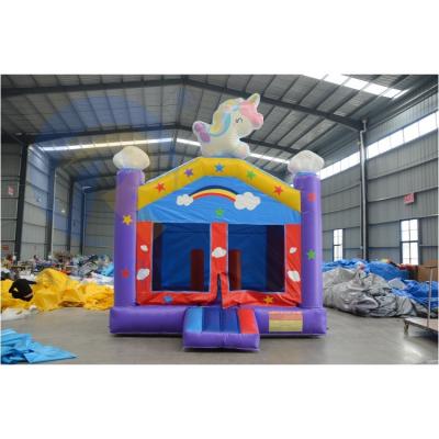 China Unisex Inflatable Bounce House with Slide Cute Cartoon Unicorn PVC Jumping Castle for sale