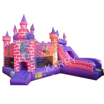 China Unisex Inflatable Princess Knight Bounce House with Slide and Repair Kit Included for sale