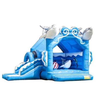 China Customized Logo/Website/Phone/Company Name Printed Inflatable Bounce House with Slide for sale