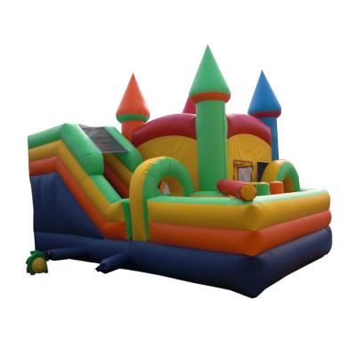 China Summer Swimming Games Mini Inflatable Castle with Water Slide Blower Combo PVC Material for sale