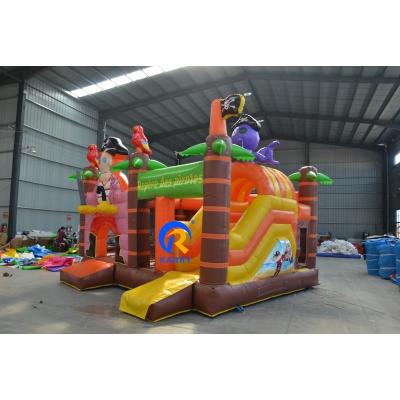 China Portable Castle Inflatable Bouncy House with Obstacle Course and Slide Octopus Design for sale