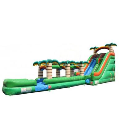 China PVC Palm Tree Backyard Long Slide Inflatable Water Slide for 5-10 Passengers Party Fun for sale