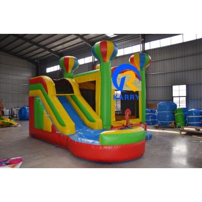 China PORTABLE 5 in 1 Rainbow Balloon Inflatable Bouncing Castle with Slide and Trampoline for sale