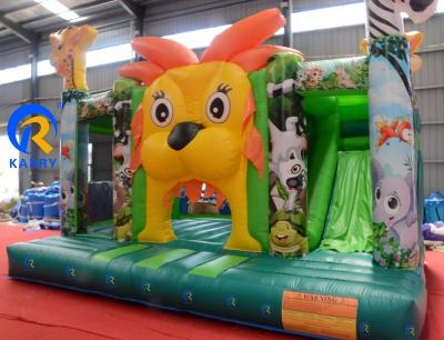 China Children's Amusement Park Trampoline with Internal Slide Customized Jungle Lion King for sale