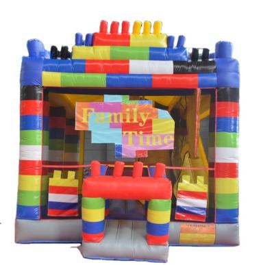 China Commercial Rental Space Moon Walking Belt Inflatable Bounce Bed with Building Blocks for sale