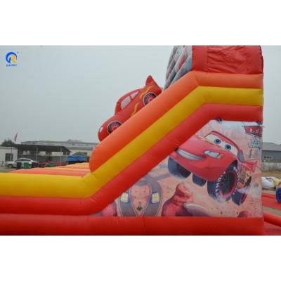 China Adult Bouncy Double Slide Inflatable Water Slide Pool Cars for Outdoor Entertainment for sale