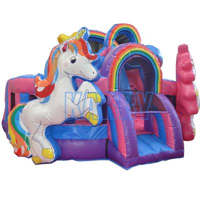 China Standards CE Double Unicorn Inflatable Castle Bounce House for Kids Outdoor Playground for sale