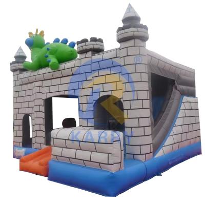 China Dino Commercial Bouncy Inflatable Castle with Slide and Accessories Repair Kits for sale