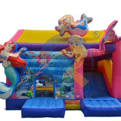 China Blower Design Mermaid Bouncer Slide Combo 2023 Commercial Inflatable Bounce House for sale