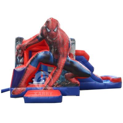 China Customizable Outdoor and Indoor Kids' Spiderman Inflatable Bounce House with Slide for sale