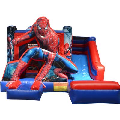 China Commercial Inflatable Spiderman Bounce House with Slide EN14960 Certified PVC Material for sale