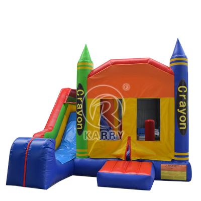 China Outdoor Playground Fun Colorful Inflatable Castle and Bounce House Combo with Slide for sale