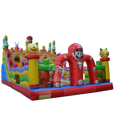 China Customized Color Commercial Grade Outdoor Inflatable Mario Theme Bouncer Slide Combo for sale