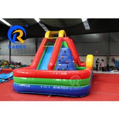 China Outdoor Water Inflatable Games Bouncy Castle with Slide and Climbing Wall Combo for sale
