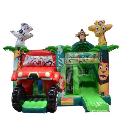 China Digital Printing Jungle Adventure Inflatable Bounce House with Slide and Castle Combo for sale