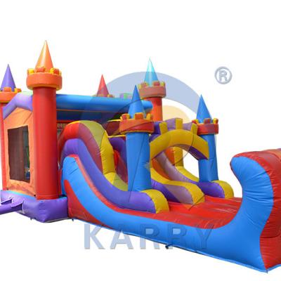 China PORTABLE Commercial Colorful Bouncy Castle Inflatable Bounce House with Slide for sale