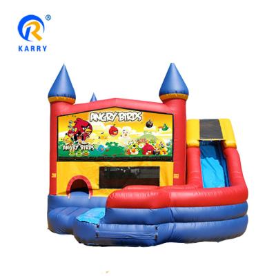 China Orange Inflatable Bouncer Pvc Castle Bounce House for Party Rental Repair Kits Included for sale
