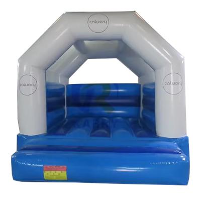 China White and Blue Commercial Jumping Castle Inflatable Bounce House for Unisex Playground for sale