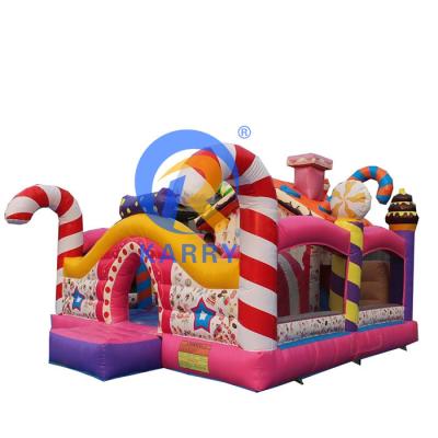 China Kids Outdoor Playground Essential KARRY Inflatable Candy House Combo Bouncer with Slide for sale