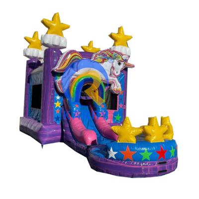 China Karry 3 in 1 Inflatable Jumper Rentals Unicorn Water Slide Combo for Birthday Party for sale