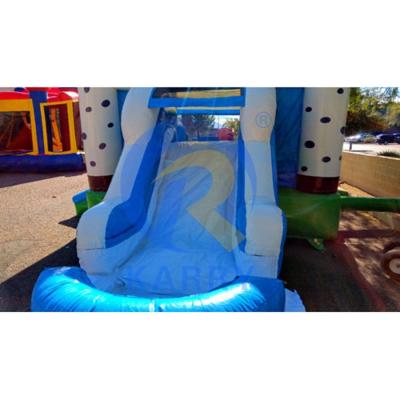 China Commercial Rainbow Spotted Unicorn Inflatable Bouncy Castle Combo Slide Acceptable OEM for sale