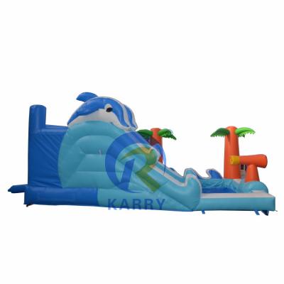 China Outdoor Playground Inflatable Dolphin Whale Castle Slide Combo for Kids 14 Years up for sale