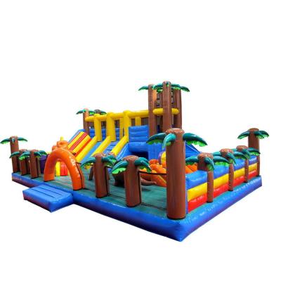 China Customizable Palm Tree Bounce House Wet Dry Bouncer Slide Combo with EN14960 Certificate for sale