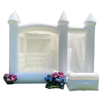 China Outdoor Kids Party Must-Have White Inflatable Wedding Bounce House with Slide for sale