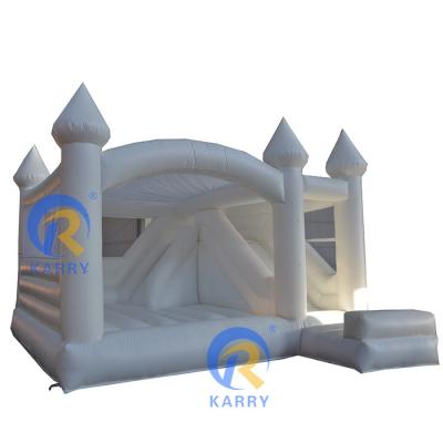 China Hand Drawn White Jumping and Sliding Inflatable Bouncer Ideal for Commercial Parties for sale