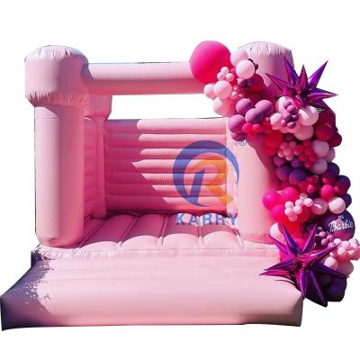 China PORTABLE Pink Pastel Jumping Castle for Party Commercial Moonwalk Wedding Bouncy House for sale