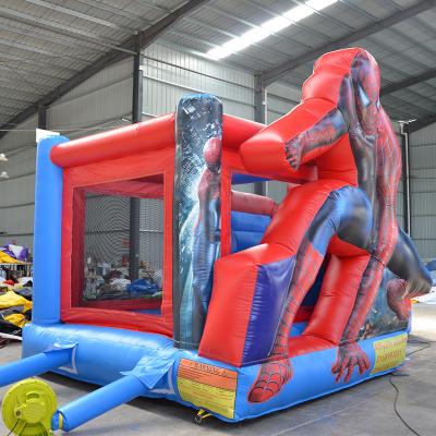 China 14 Years up Age Range Commercial PVC Spiderman Inflatable Bouncer House with Slide for sale