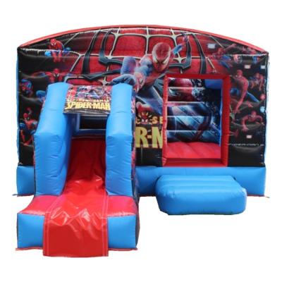 China Outdoor Entertainment Spiderman Inflatable Bouncer Castle Combo Slide and Bouncy House for sale