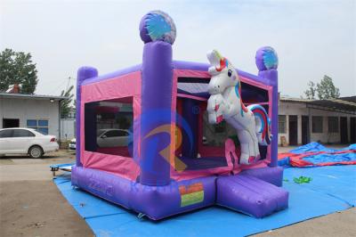 China Unisex 3D Rainbow Unicorn Inflatable Castle for Customized Size Bouncy Castle House for sale