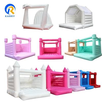 China Amusement Park Wedding Rentals White Jumping Castle Inflatable Bouncer House with Blower for sale