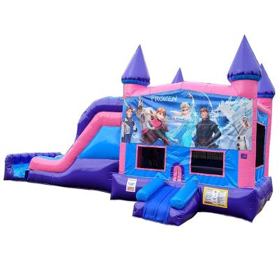 China Outdoor Playground Inflatable Frozen Bouncy Castle with Slide Commercial Grade Durable for sale