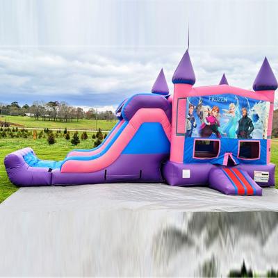 China Outdoor Playground Inflatable Frozen Bouncy Castle with Slide Commercial Grade Durable for sale