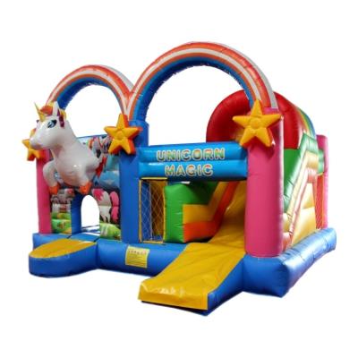 China Customized Color Palm Tree Bouncy Castle with Slide Pool Inflatable Bounce House for sale